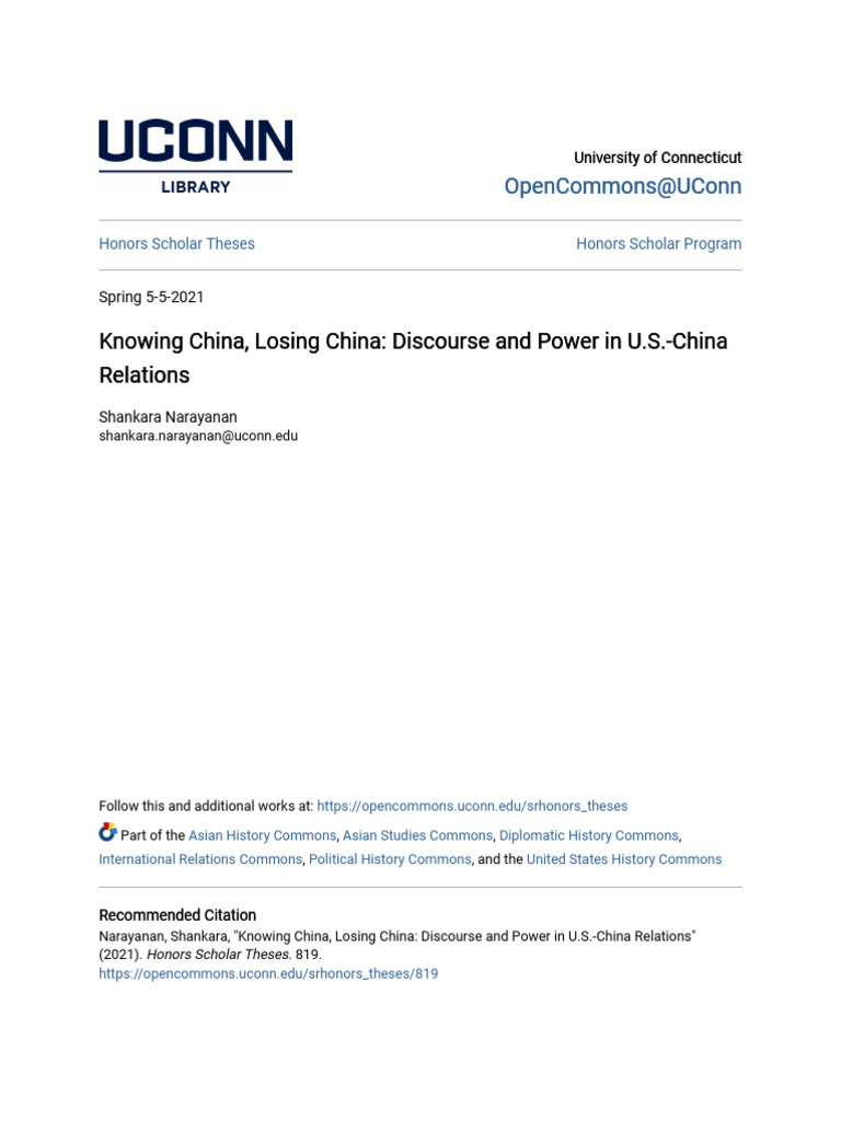 U.S.-China Relations: Discourse & Power | PDF | Social Science