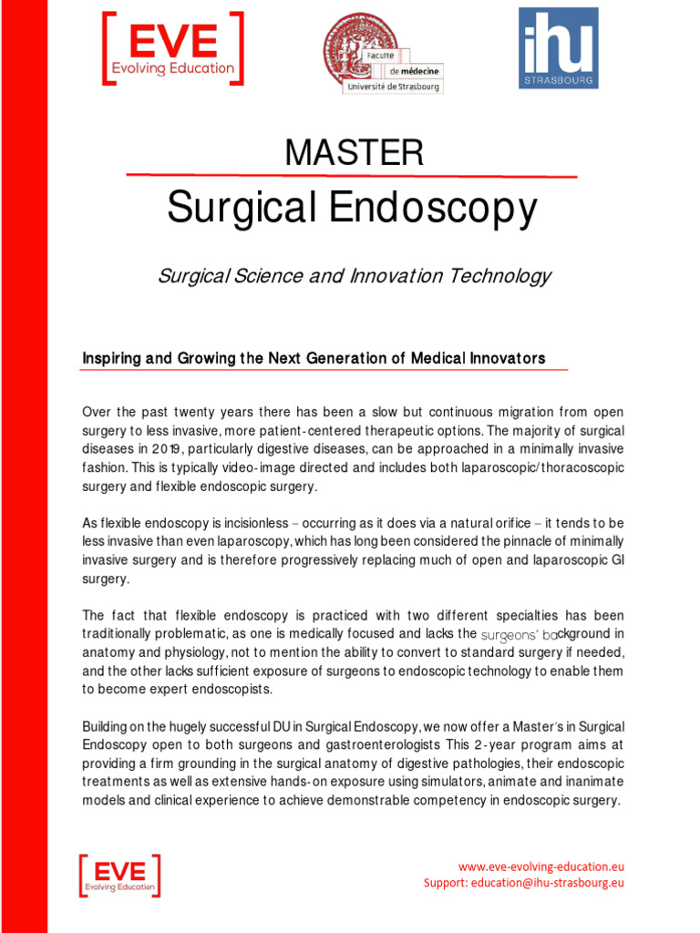 Master in Surgical Endoscopy | PDF | Endoscopy | Surgery