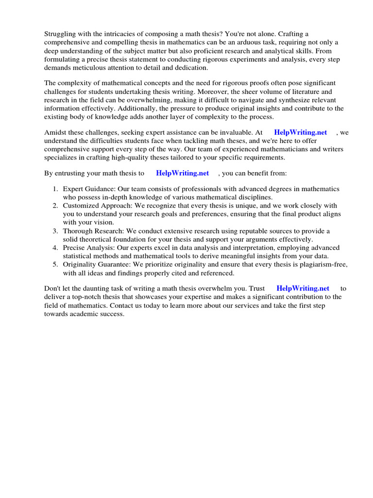 Best Math Thesis Title | PDF | Thesis | Mathematics