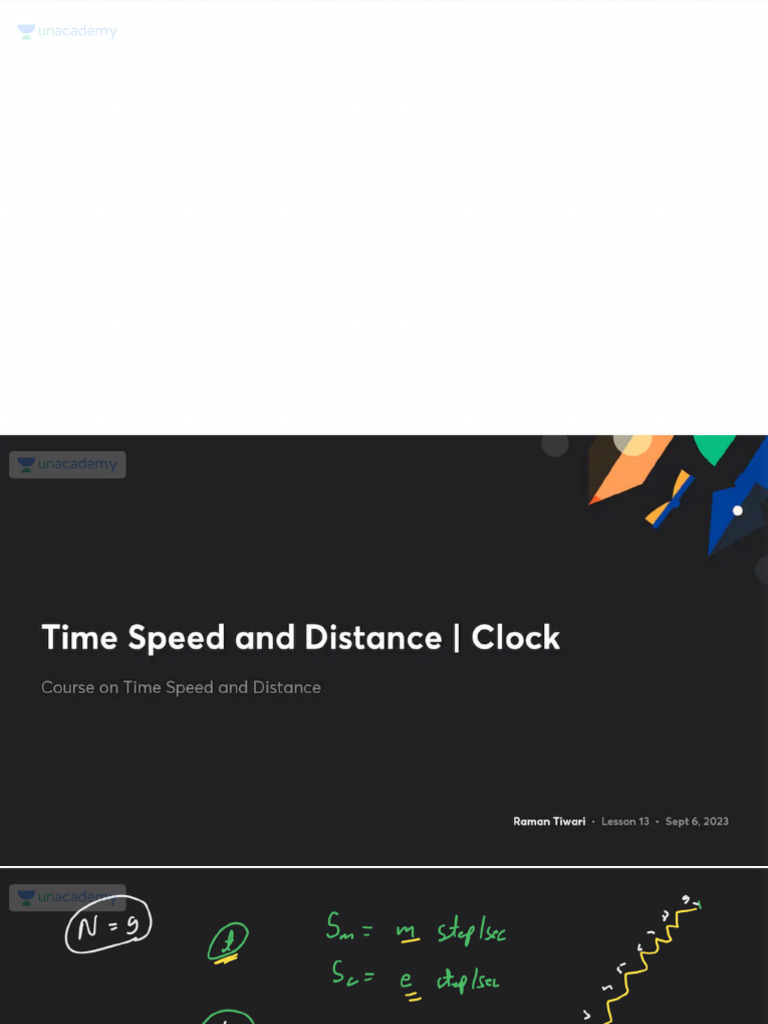 Time Speed and Distance Clock With Anno | PDF