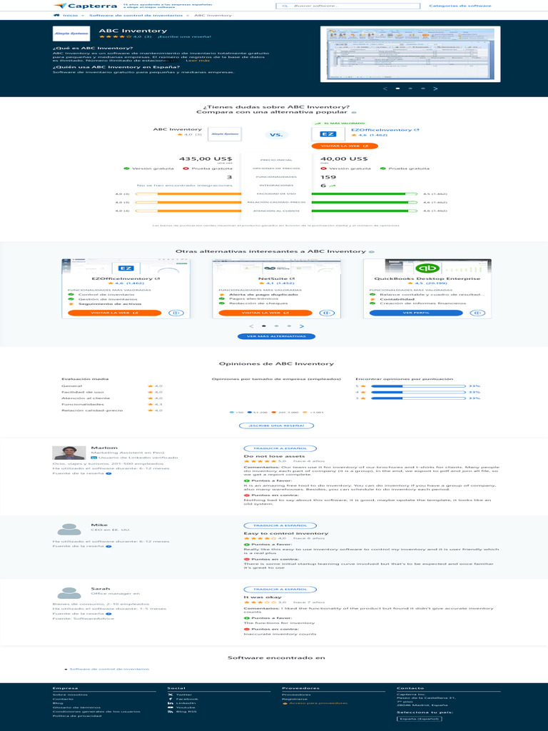 ABC Inventory - Opiniones, Precios y Características - Capterra España 2024 | PDF