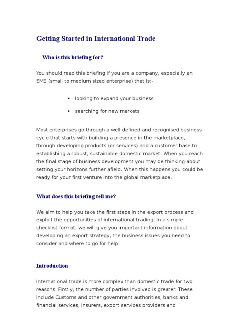 International Trade Process Overview | PDF | Economies | Business