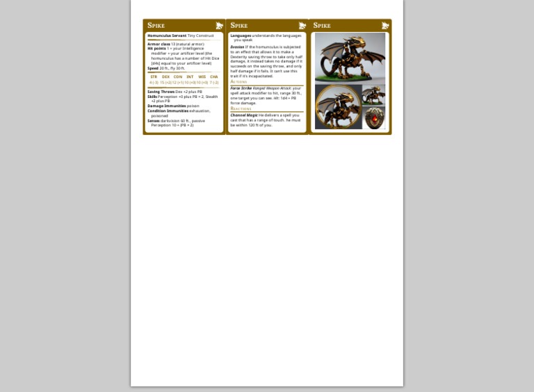 Artificer's Homunculus Guide | PDF