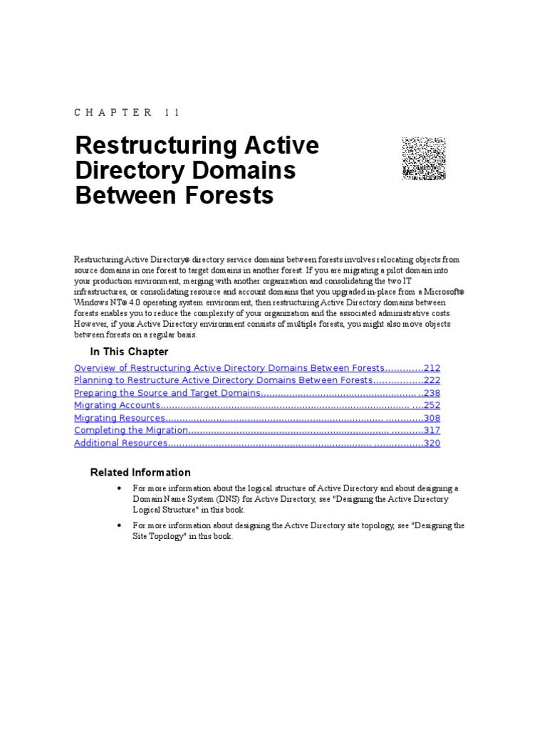 Restructuring Active Directory Domains Between Forests | PDF | Active ...