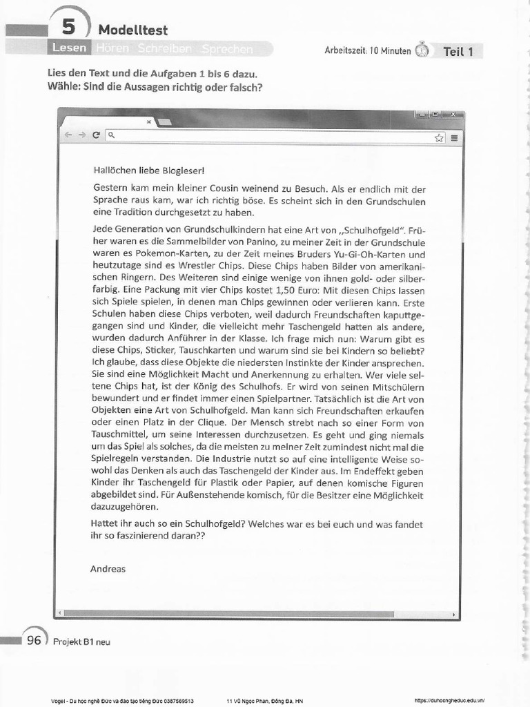 Modelltest 5 Lesen Und Hören | PDF