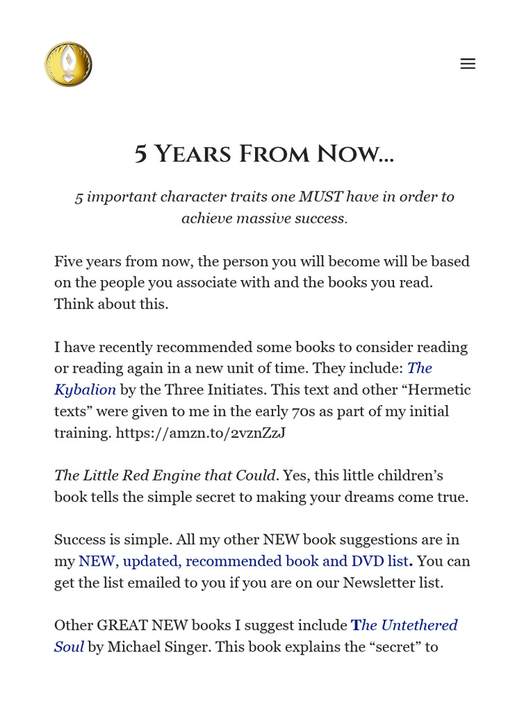 5 Years From Now - GuruKev | PDF