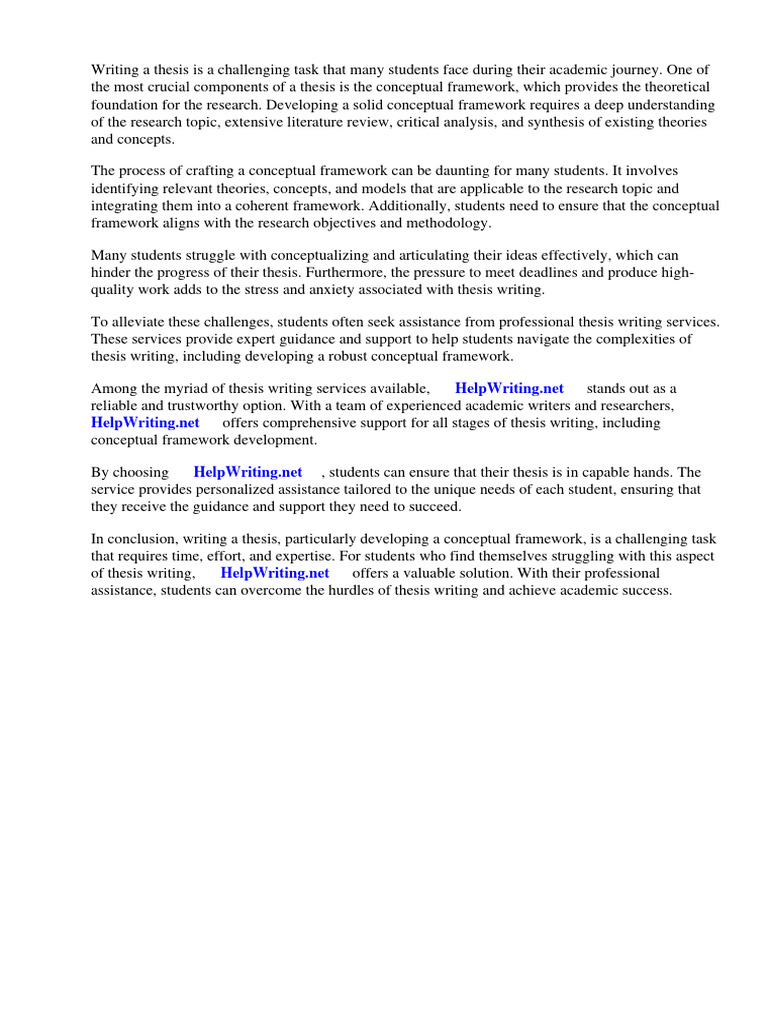Thesis Writing Conceptual Framework | PDF | Theory | Thesis