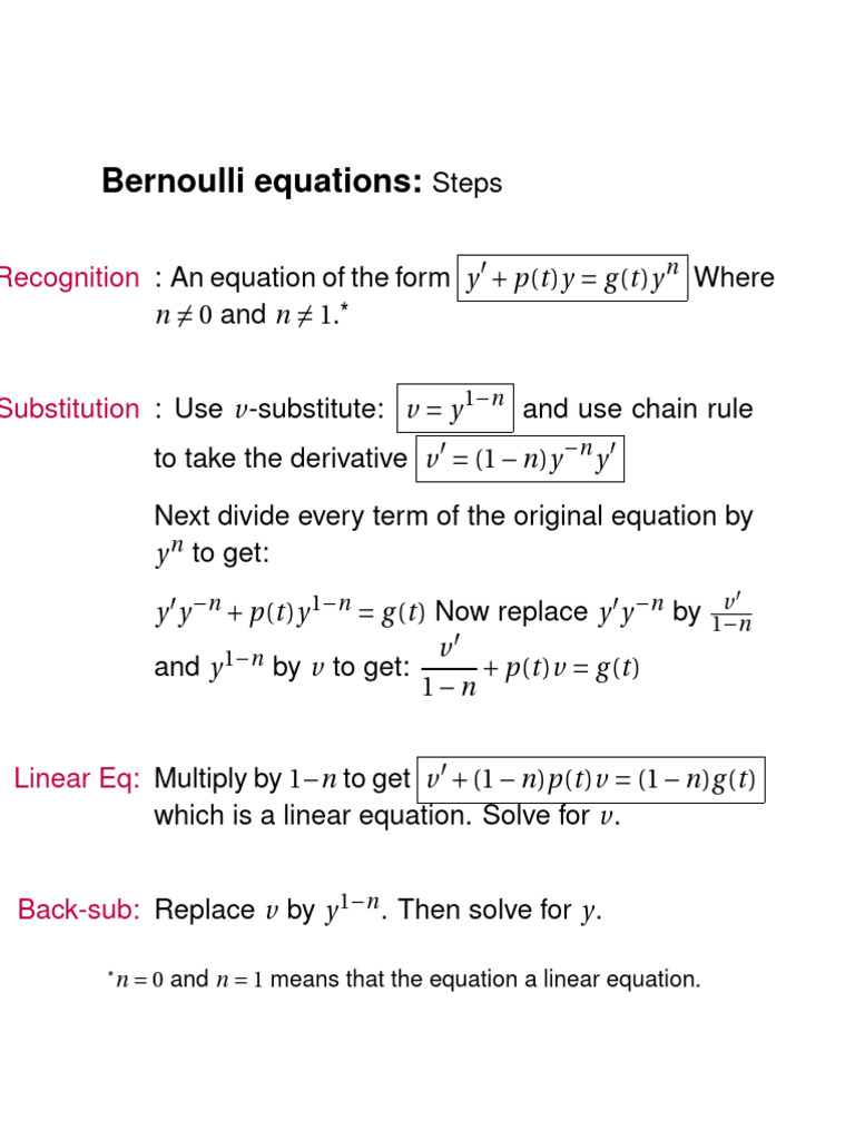 Differential Equations 1st Order Bernoulli Pdf Equations Ordinary