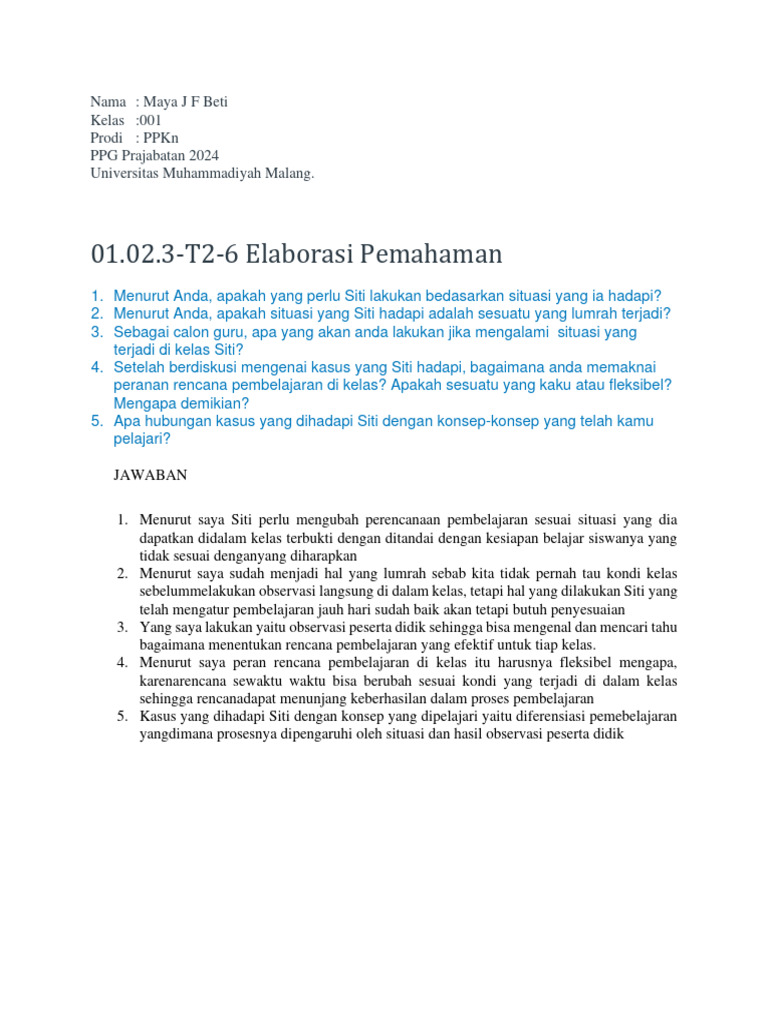 01.02.3-T2-6 Elaborasi Pemahaman | PDF