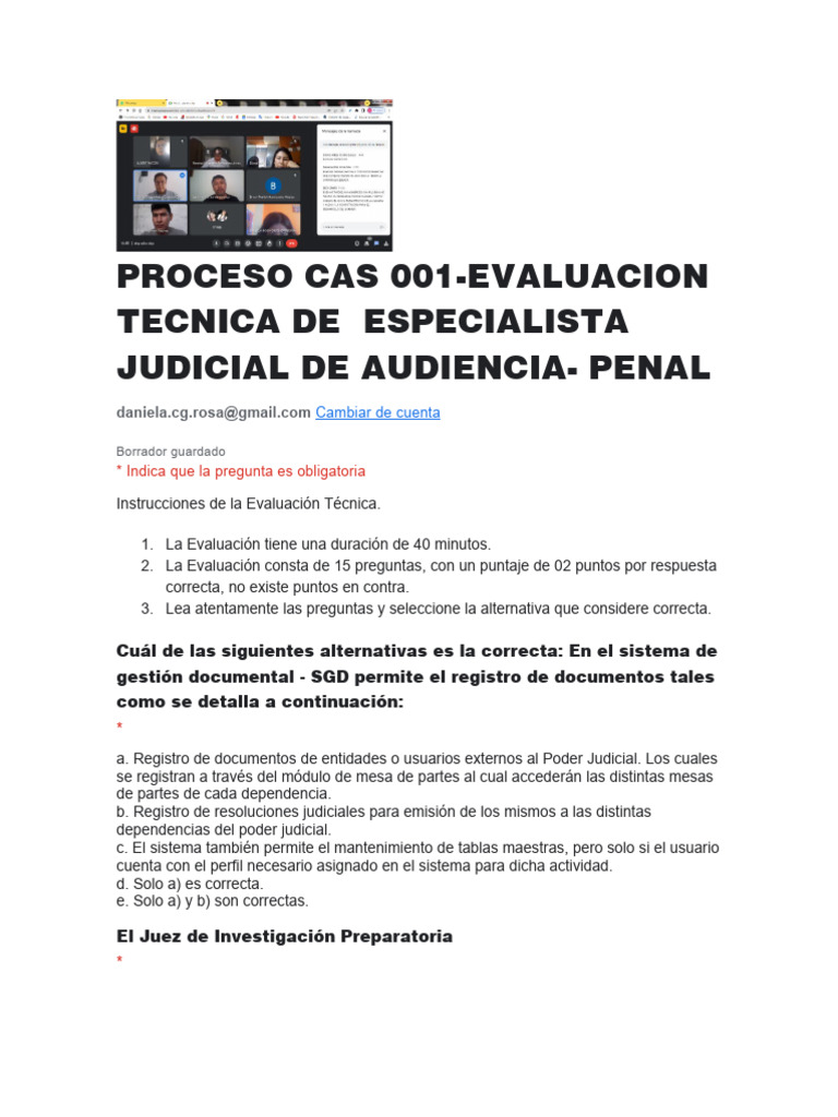 Proceso Cas 001 | PDF | Judicaturas | Habeas corpus