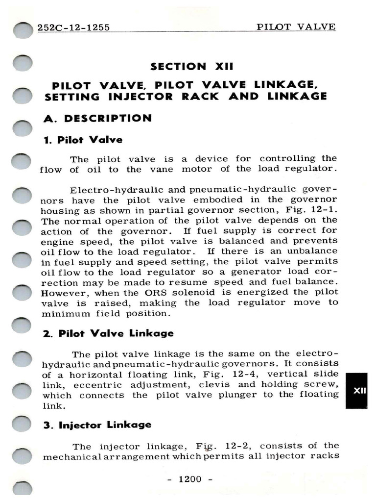 GM Manual 252C 1959 For 567C Section XII Pilot Valve Pilot Valve ...