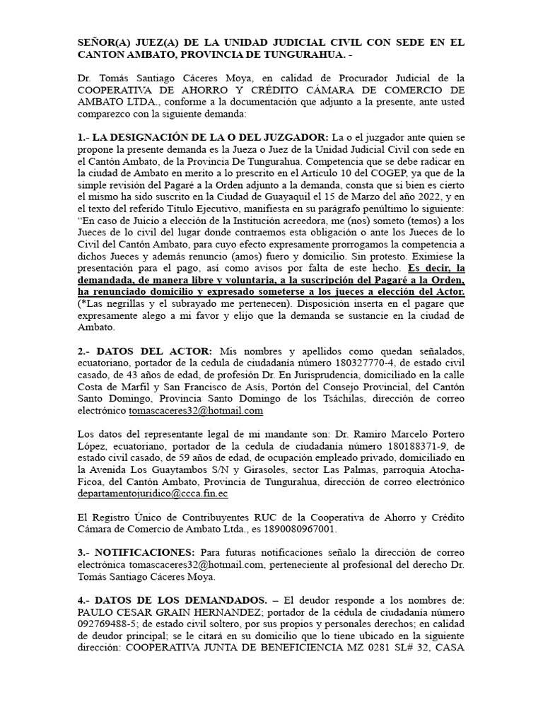 Demanda Con Bien Moto Paulo Grain | PDF | Justicia | Crimen y violencia