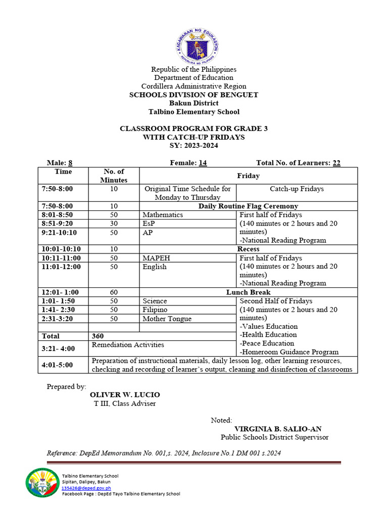 Classroom Program_Catch-up Fridays | PDF | Cognition | Behavior Modification