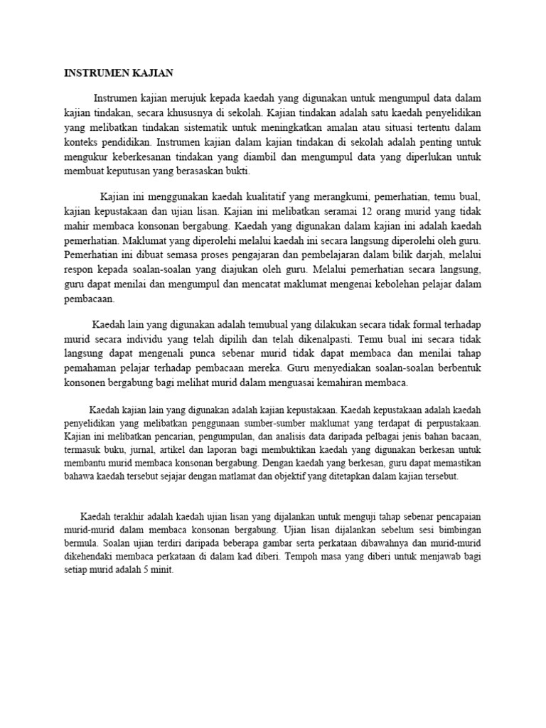 Instrumen Kajian | PDF | Karier & Perkembangan