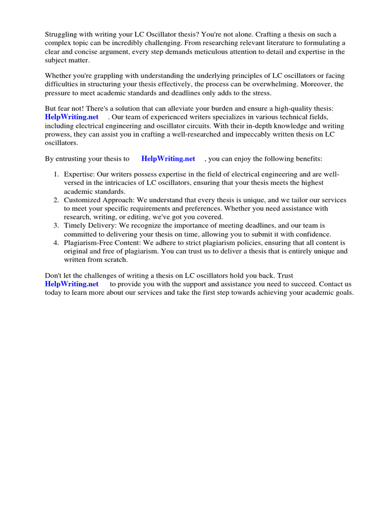 LC Oscillator Thesis | PDF | Electronic Oscillator | Inductor