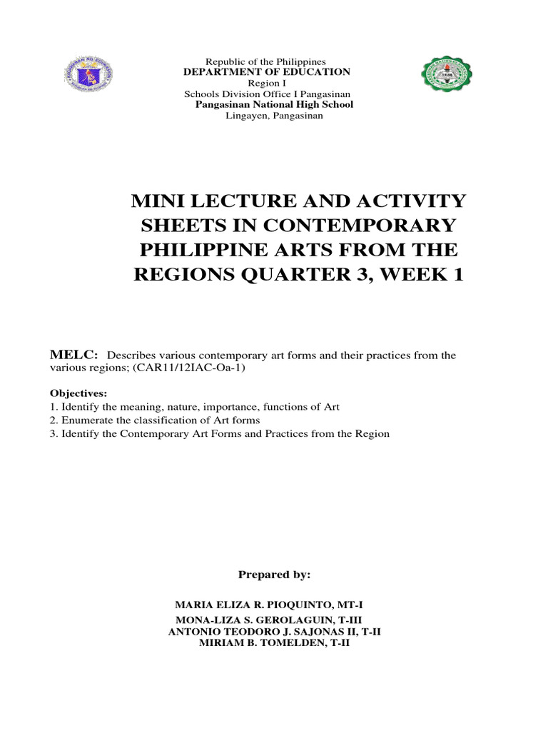 Q3 Week 1 CPAR Module | PDF | The Arts | Aesthetics