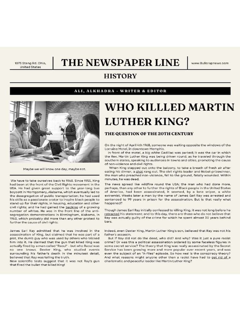 Martin Luther King Newspaper | PDF