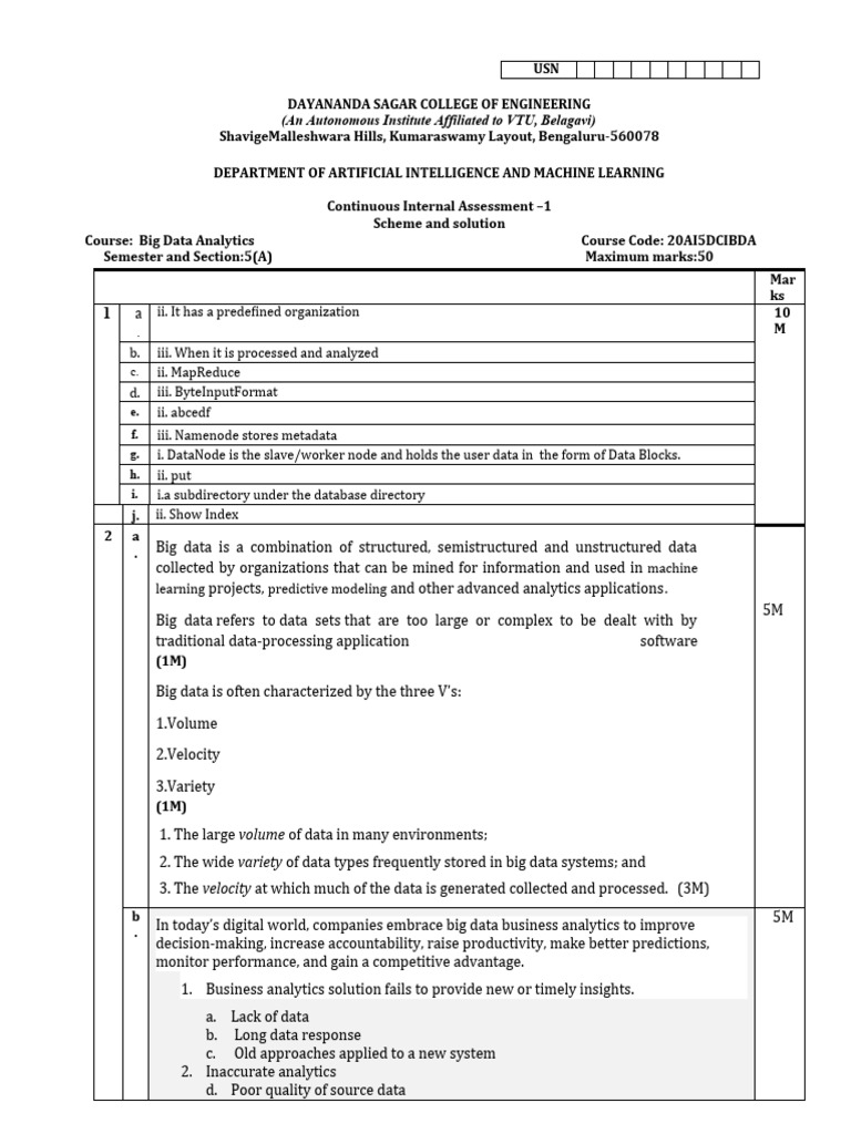 Bda Ia1 Scheme | PDF | Apache Hadoop | Map Reduce