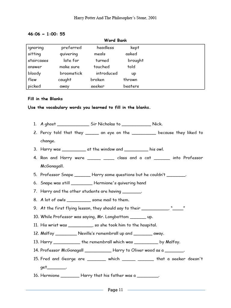 Harry Potter: Philosopher's Stone Activities | PDF | Harry Potter ...