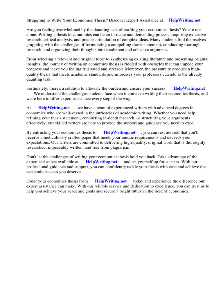 Economics Thesis Titles | PDF | Economics | Thesis