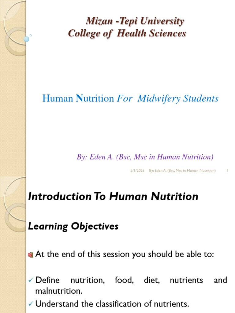 1-Introduction To Human Nutrition MW | PDF | Nutrients | Nutrition