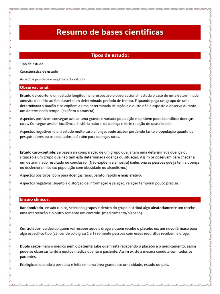Resumo Completo de Base Cientifica | PDF