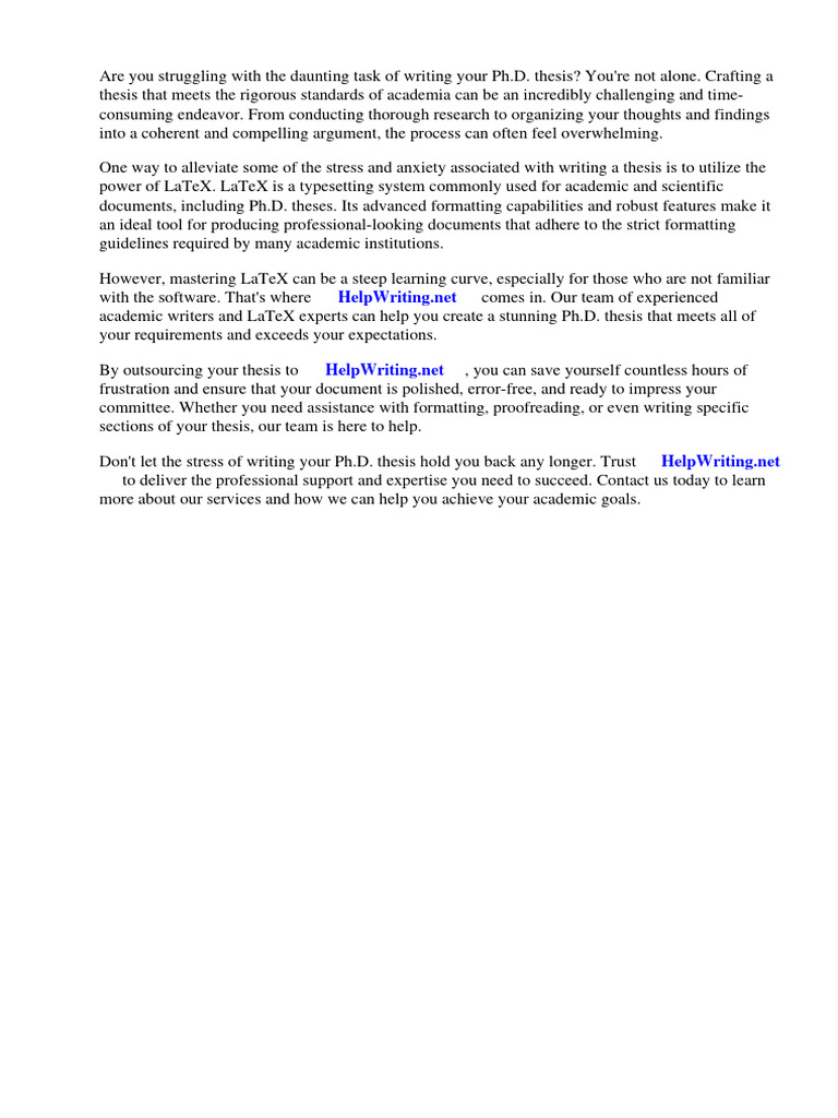 PHD Thesis Template Latex Eth | PDF | Thesis | Apa Style