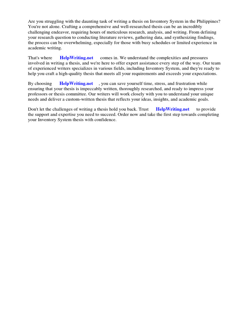 Inventory System Thesis PDF Philippines | PDF