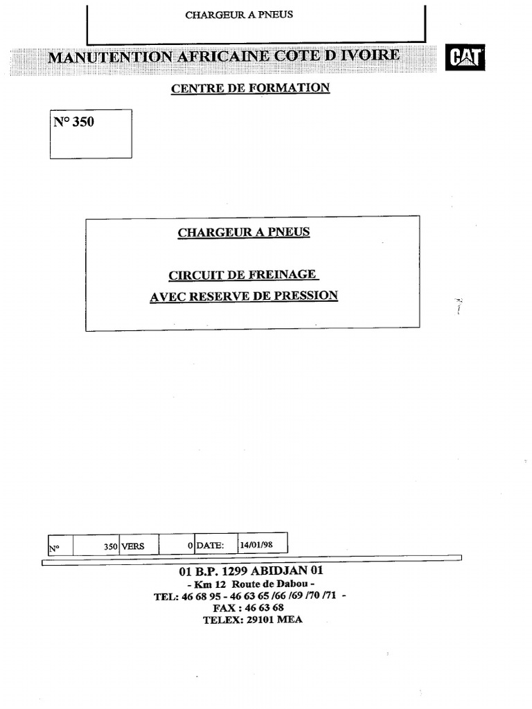350 Chargeurs A Pneus Circuit de Freinage Avec Reserve de Pression | PDF
