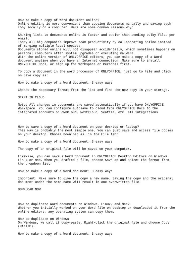 How To Make A Copy of Word Document | PDF | Microsoft Word | Computer File