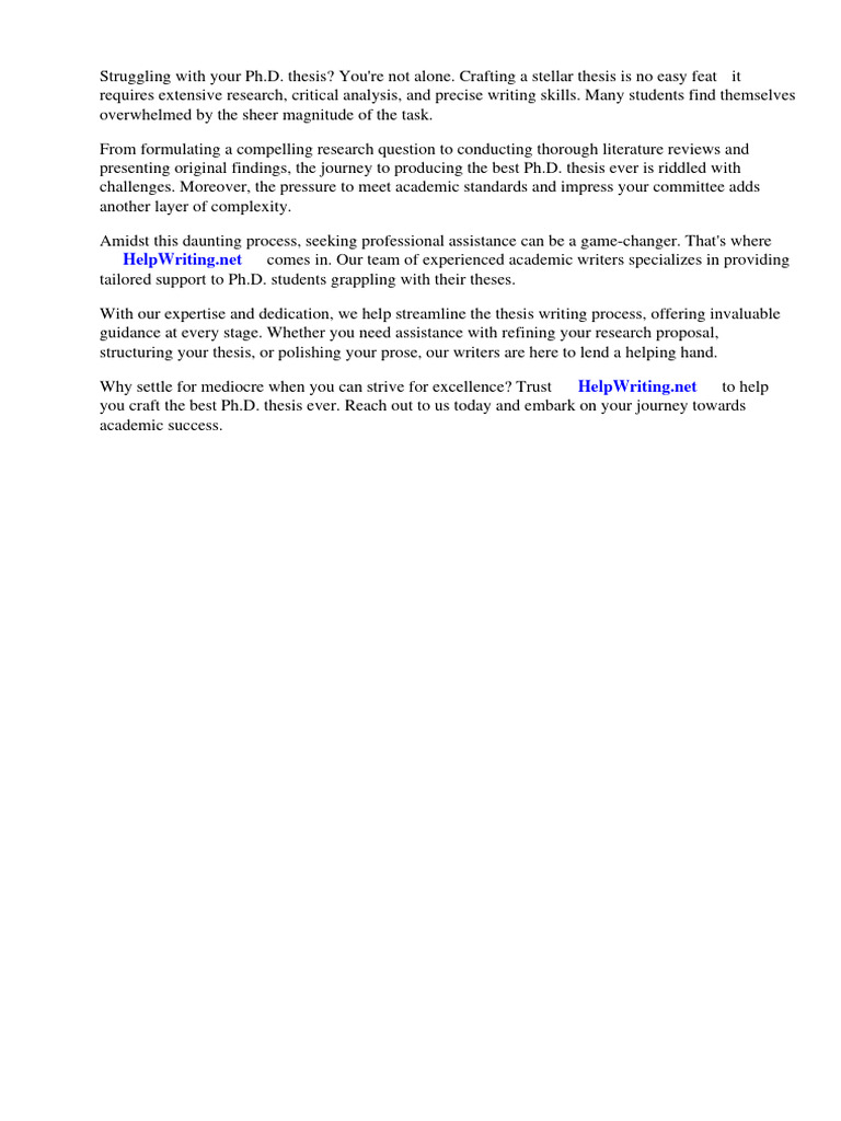 Best PHD Thesis Ever | PDF