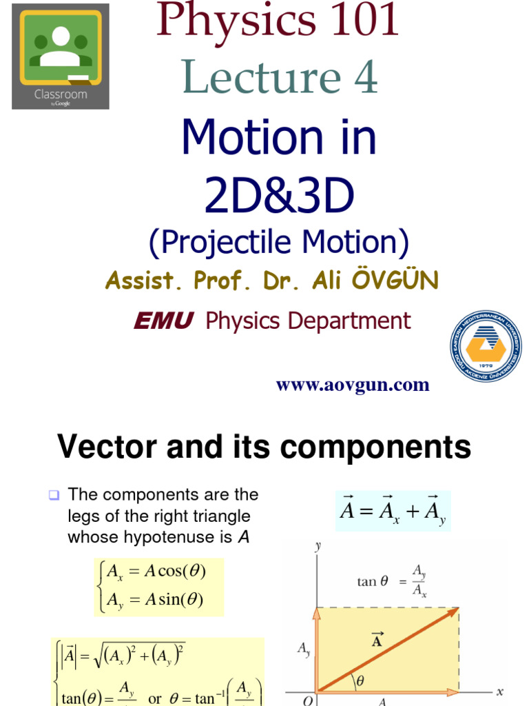 L 4 Projectile Motion F 1920 | PDF | Acceleration | Velocity