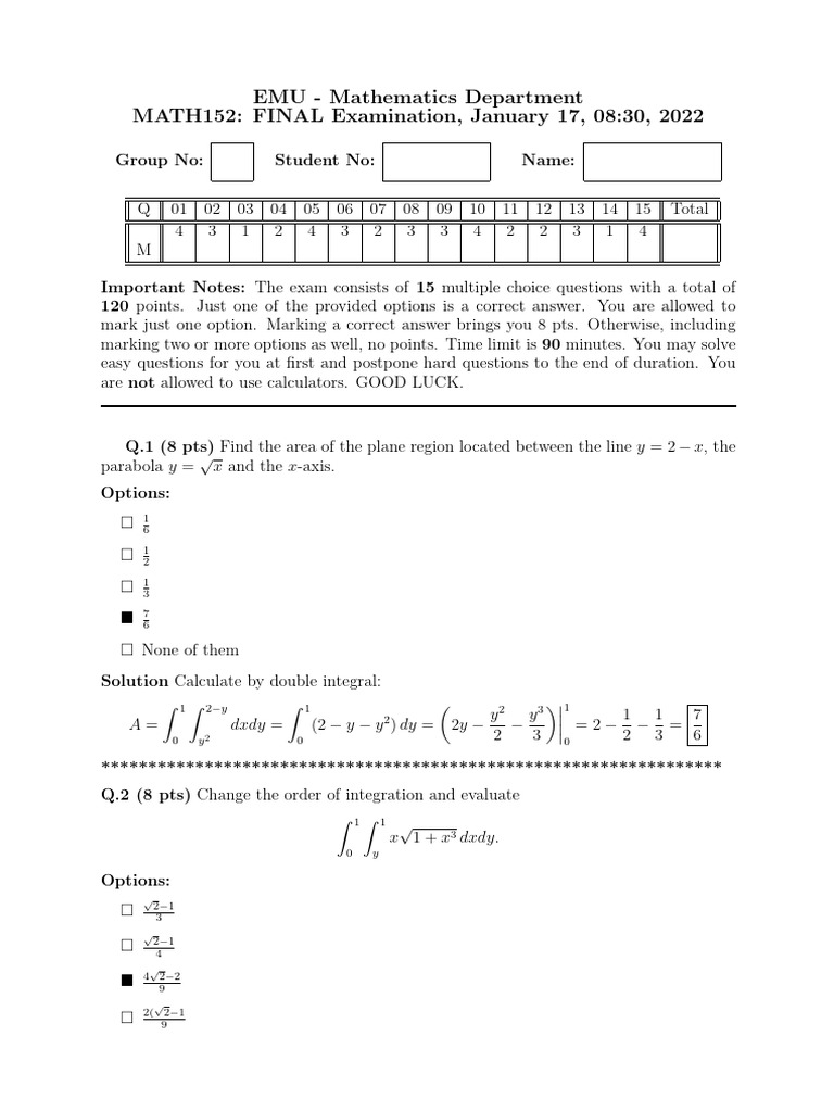 FINAL Solutions | PDF