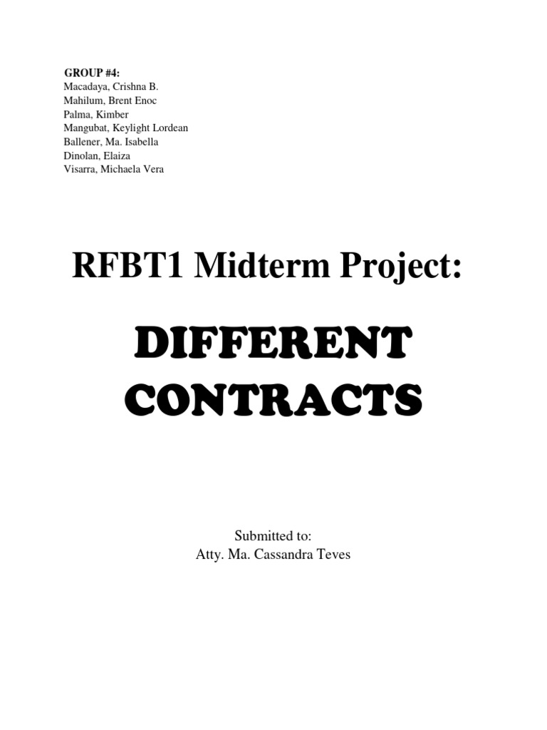 Group4 Different Contracts | PDF
