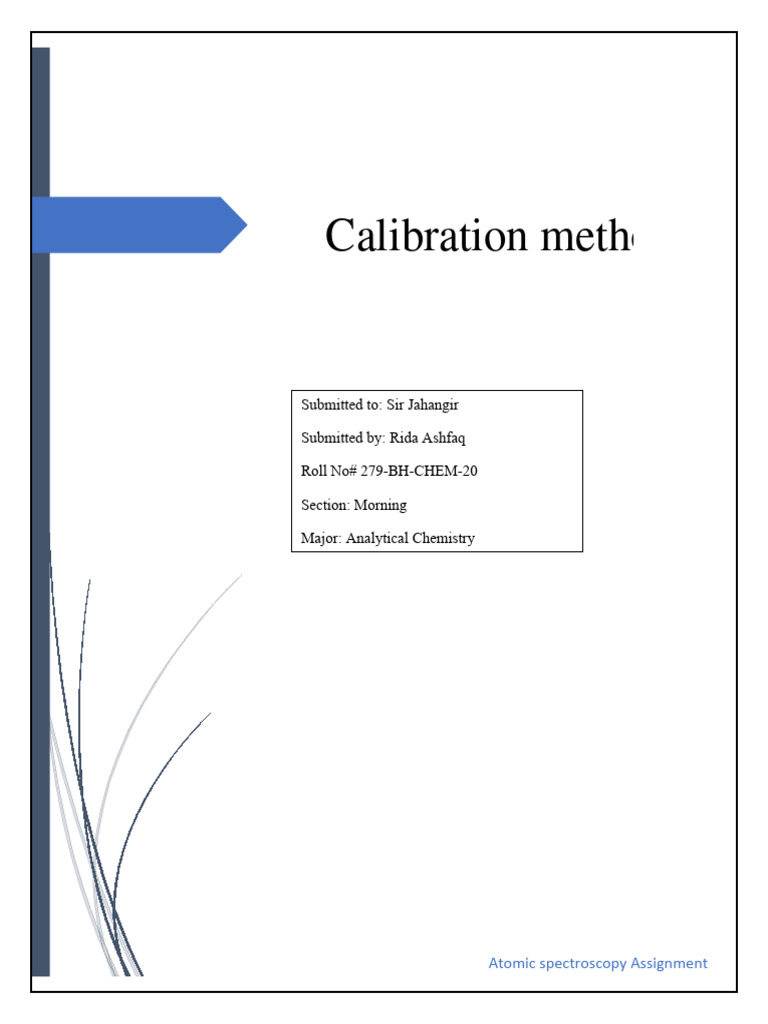 Calibration Methods For Atomic Absorption and Other Atomic Emission ...