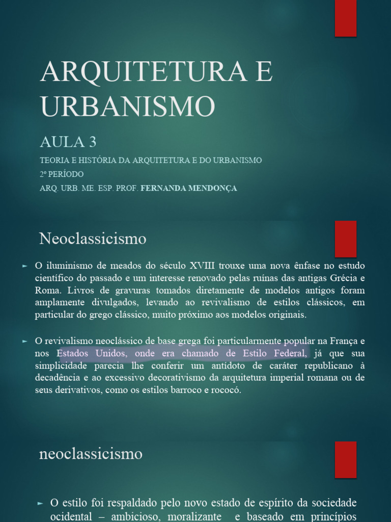 Aula 3 - O Estilo Neoclássico | PDF