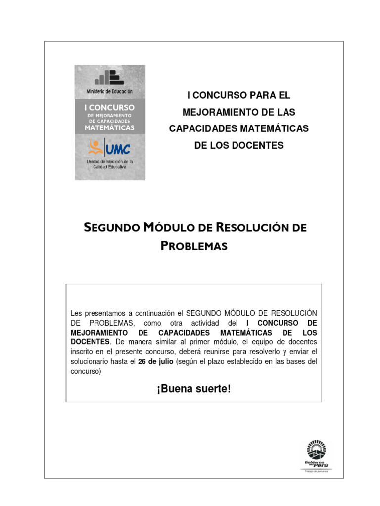 MODULO - 02 Problemas para Rpofesores de Incial y Primaria | PDF