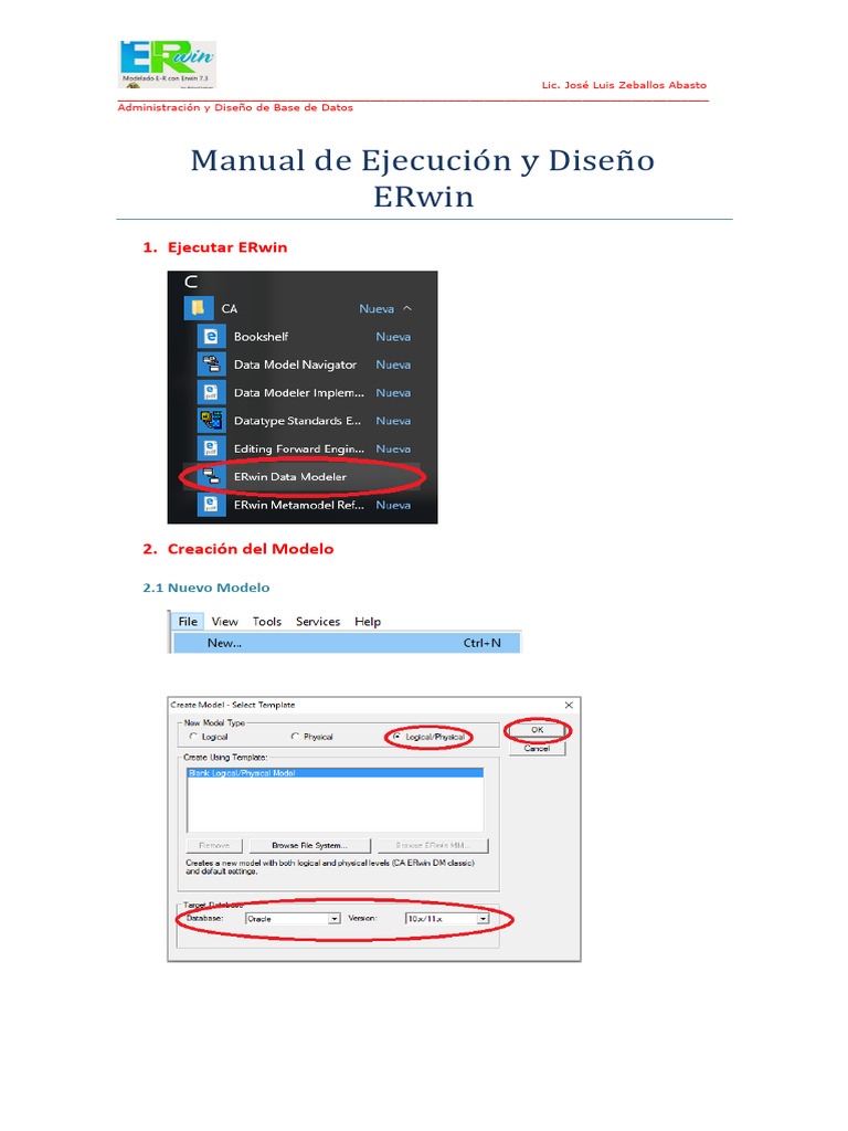 Manual de Ejecucion y Diseno ERwin Parte 1 ZAJ | PDF