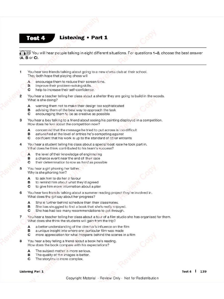 FCE Listening Work | PDF
