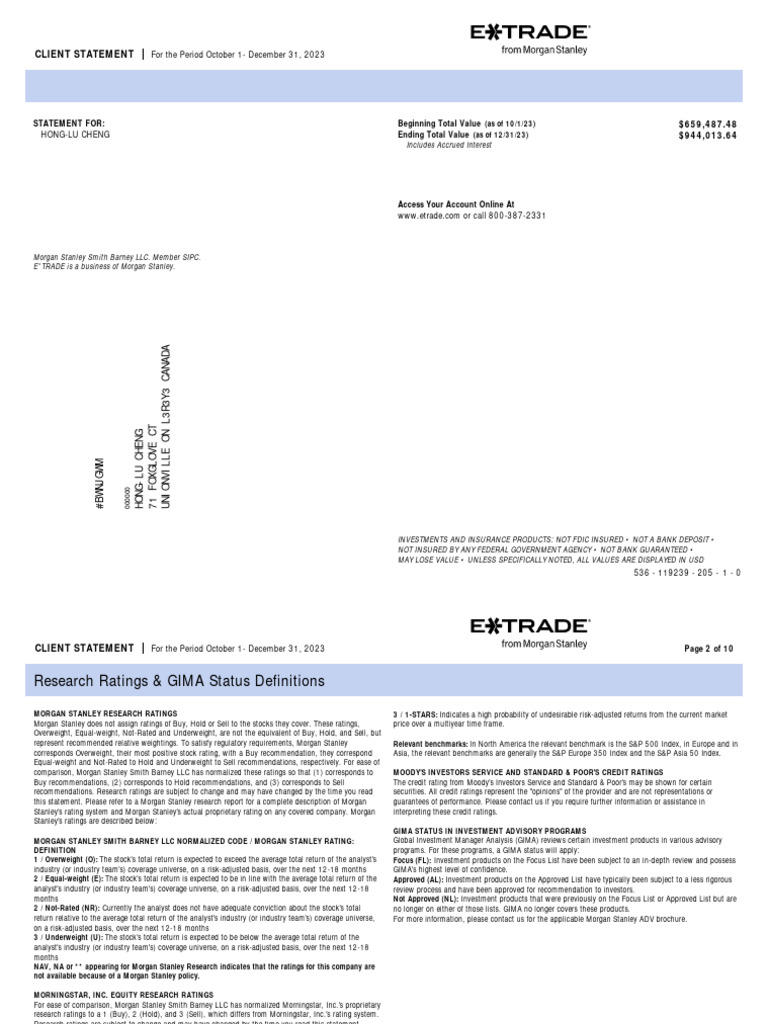 MS ClientStatements 9239 202312 | PDF | Interest | Bonds (Finance)