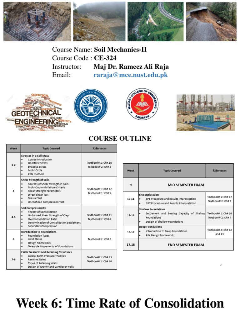 Week 6 - Time Rate of Consolidation | PDF | Soil Mechanics | Nature