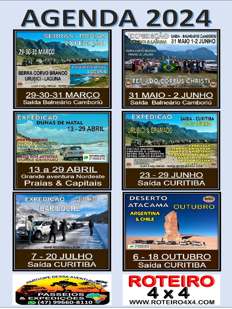 2024 Agenda Roteiro 4x4 | PDF