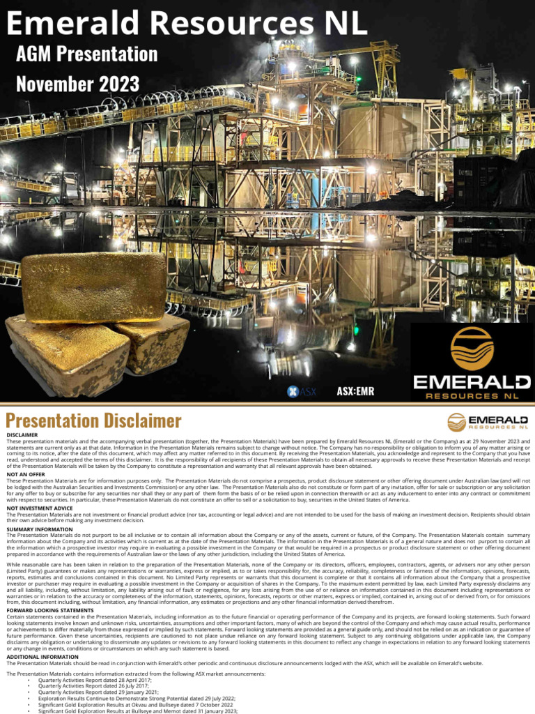 Emerald Resources 2023 Highlights | PDF | Investing | Carbon Offset