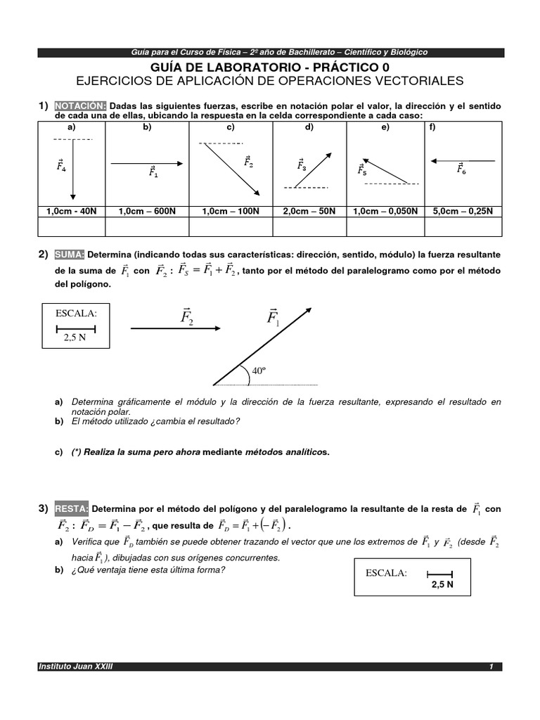 Práctico 0 - Ejercicios Operaciones Vectoriales | PDF | Vector Euclidiano | Álgebra