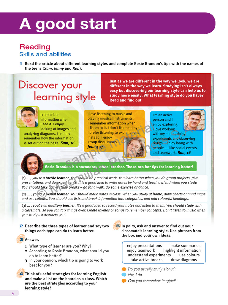 OnthePulse2ndEd MuestraStudentsBook Workbook | PDF | Learning Styles | Learning