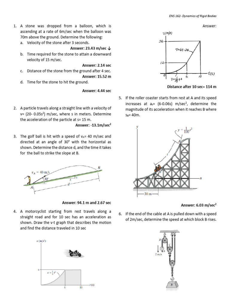 ENS162-Exercise-No.2 | PDF | Acceleration | Velocity