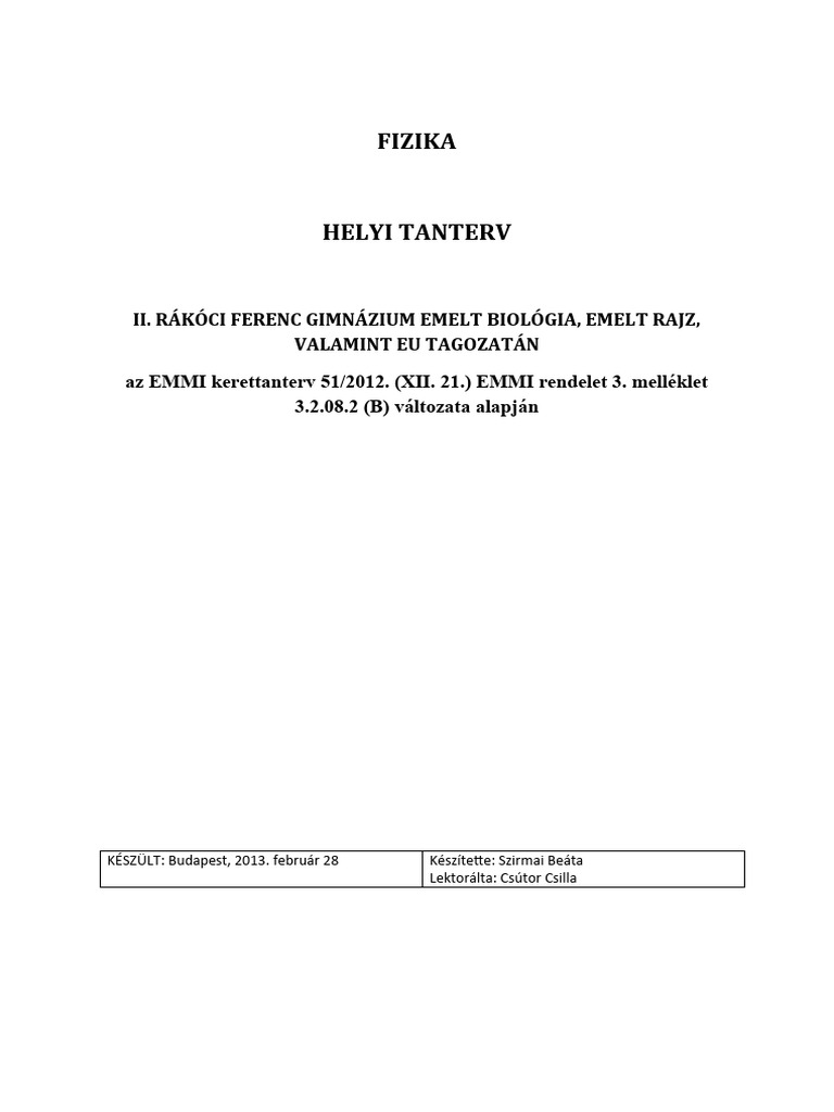 Fizika Alap 4 Bvaltozat 13 | PDF