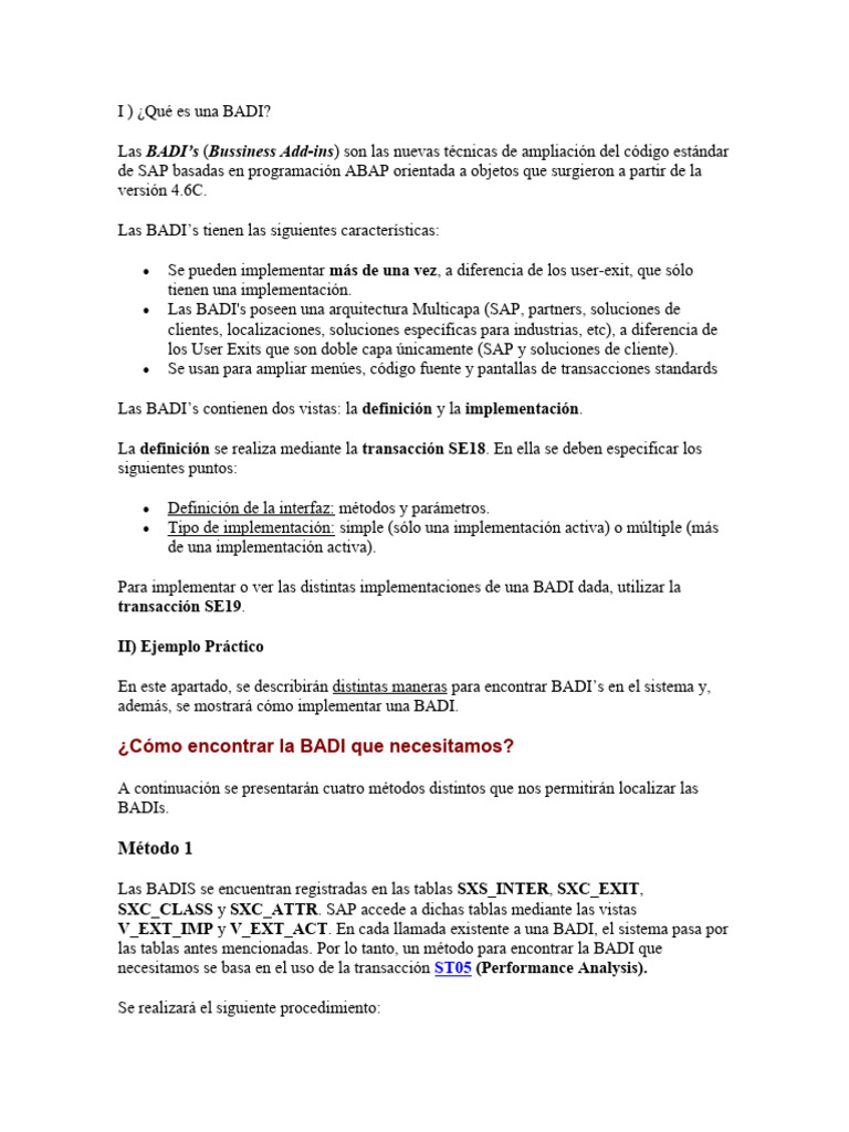 Como crear una BADI | PDF | Tecnologías de la información | Software