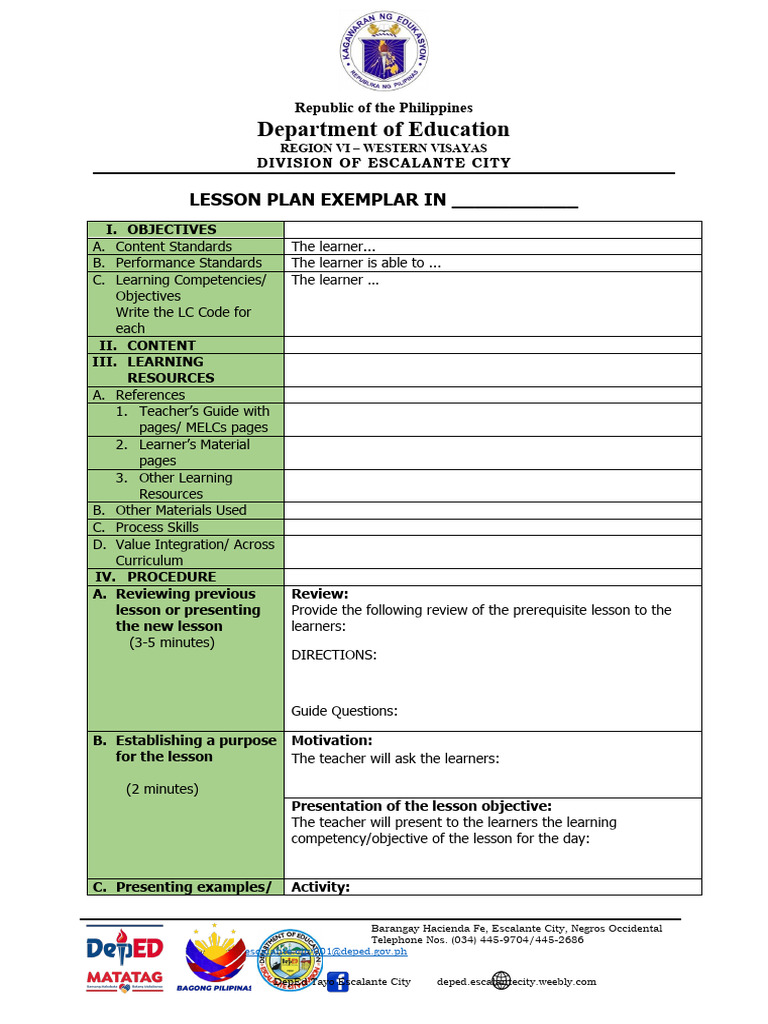 Lesson Exemplar FINAL TEMPLATE | PDF