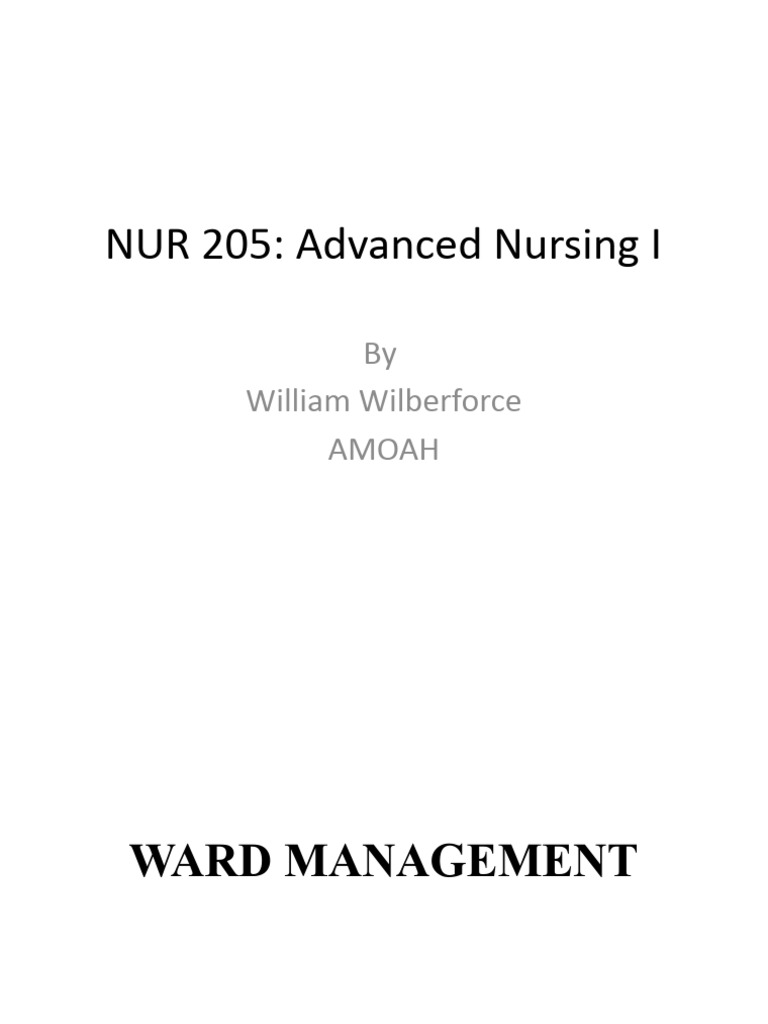 Ward Management | PDF | Hospital | Nursing